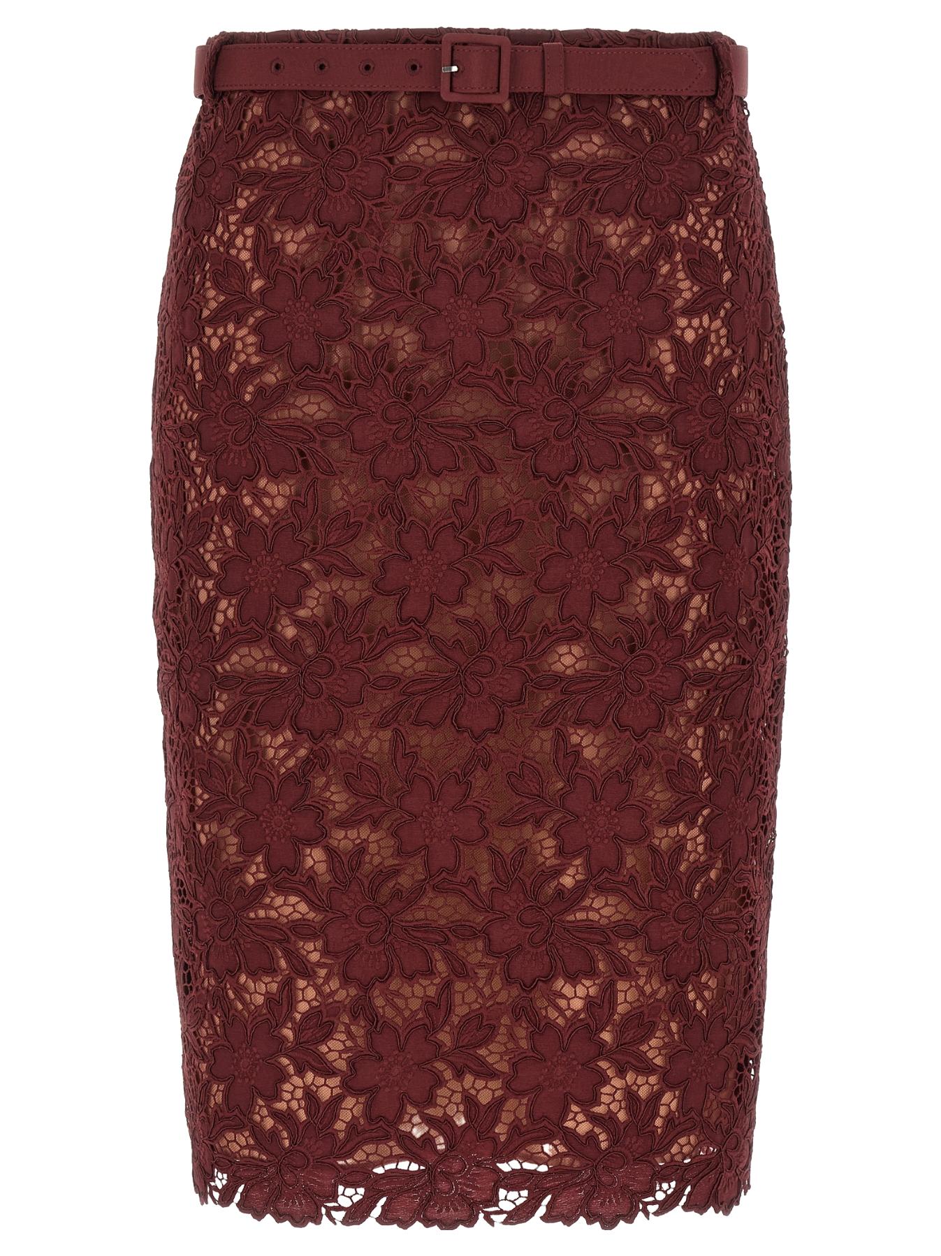 SELF-PORTRAIT Self-Portrait Guipure Lace Midi Skirt